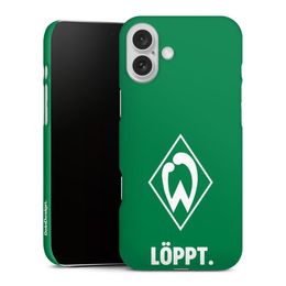 DeinDesign iPhone 16 Plus Handy Premium Case Smartphone Handyh&uuml;lle Schutzh&uuml;lle matt Sv Werder Bremen Statement Official Licensed Product Premium Case