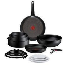 Pfannen-Set Tefal "Ingenio Excellence Fusion", schwarz, Pfannen, abnehmbarer Ingenio-Griff, Thermo-Signal, stapelbar, Induktion