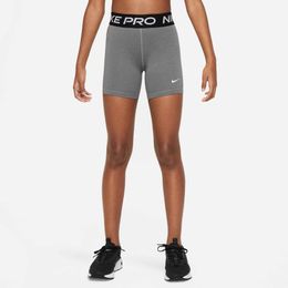 Shorts Nike "G NP DF 3IN SHORT", M&auml;dchen, Gr. M, N-Gr, carbon heath, Jersey, Obermaterial: 83% Polyester, 17% Elasthan, Hosen Shorts, schnell trocknendes Material, atmungsaktiv, pflegeleicht