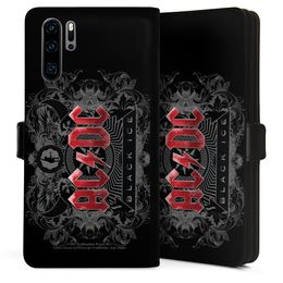 DeinDesign Huawei P30 Pro Handy Klapph&uuml;lle Handyh&uuml;lle aus Kunst Leder schwarz Flip Case Merchandise Black Ice Acdc Sideflip mit langer Lasche