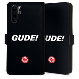 DeinDesign Huawei P30 Pro Handy Klapph&uuml;lle Handyh&uuml;lle aus Kunst Leder schwarz Flip Case Bundesliga Eintracht Frankfurt Official Licensed Product Sideflip mit 