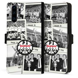 DeinDesign Huawei P30 Pro Handy Klapph&uuml;lle Handyh&uuml;lle aus Kunst Leder schwarz Flip Case Retro Official Licensed Product Eintracht Frankfurt Sideflip mit langer 