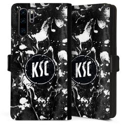 DeinDesign Huawei P30 Pro Handy Klapph&uuml;lle Handyh&uuml;lle aus Kunst Leder schwarz Flip Case Karlsruher Sc Ksc Official Licensed Product Sideflip mit langer Lasche
