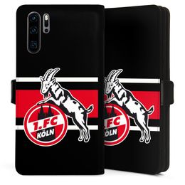 DeinDesign Huawei P30 Pro Handy Klapph&uuml;lle Handyh&uuml;lle aus Kunst Leder schwarz Flip Case Official Licensed Product 1. Fc K&ouml;ln Logo Sideflip mit langer Lasche