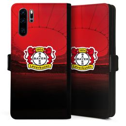 DeinDesign Huawei P30 Pro Handy Klapph&uuml;lle Handyh&uuml;lle aus Kunst Leder schwarz Flip Case Bayer 04 Leverkusen Official Licensed Product Stadium Sideflip mit langer