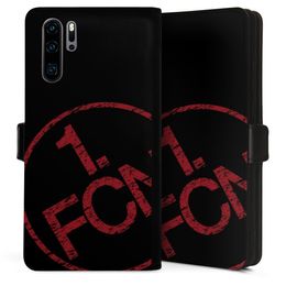 DeinDesign Huawei P30 Pro Handy Klapph&uuml;lle Handyh&uuml;lle aus Kunst Leder schwarz Flip Case Texture Merchandise 1. Fcn Sideflip mit langer Lasche