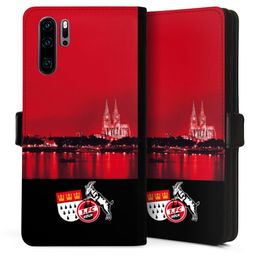 DeinDesign Huawei P30 Pro Handy Klapph&uuml;lle Handyh&uuml;lle aus Kunst Leder schwarz Flip Case 1. Fc K&ouml;ln Skyline Official Licensed Product Sideflip mit langer Lasche