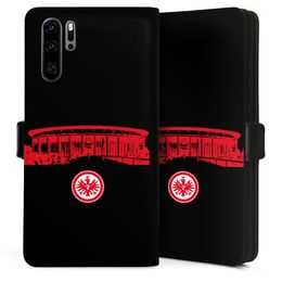 DeinDesign Huawei P30 Pro Handy Klapph&uuml;lle Handyh&uuml;lle aus Kunst Leder schwarz Flip Case Official Licensed Product Eintracht Frankfurt Stadium Sideflip mit langer