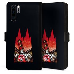 DeinDesign Huawei P30 Pro Handy Klapph&uuml;lle Handyh&uuml;lle aus Kunst Leder schwarz Flip Case 1. Fc K&ouml;ln Cologne Cathedral Official Licensed Product Sideflip mit 