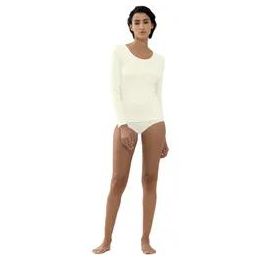 Langarmshirt Mey "Emotion", Damen, Gr. 44, beige (champagner), Feinripp, Obermaterial: 50% Viskose, 46% Polyamid, 4% Elasthan, figurbetont h&uuml;ftbedeckend, Rundhals, Shirts Langarmshirt, Flie&szlig;ende Qualit&auml;t