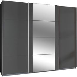 Schwebet&uuml;renschrank wimex "Bern Schiebet&uuml;renschrank", grau (graphit, alu), B:270cm H:210cm T:64cm, Holzwerkstoff, Schr&auml;nke, Schwebet&uuml;renschrank, Schrank mit zus&auml;tzlicher Innenausstattung, Garderobe