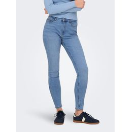 Jacqueline de Yong Skinny-fit-Jeans JDY "JDYMOON HW SKINNY JEANS MEDBLUEDNM NOOS", Damen, Gr. L (40), L&auml;nge 30, blau (medium blau denim), Denim/Jeans, Obermaterial: 74% Baumwolle, 24% Polyester, 2% Elasthan, unifarben, skinny fit, Jeans