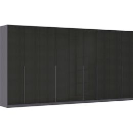 Dreht&uuml;renschrank OTTO HOME "Kleiderschrank Schrank Garderobe AGORDO Schlafzimmer", graumetallic, effektgrau hochglanz, B:405cm H:229cm T:54cm, Schr&auml;nke, Dreht&uuml;renschrank, durchdachte Innenausstattung, in 8 Breiten und 2 H&ouml;hen MADE IN GERMANY, Topseller