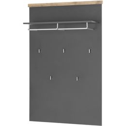 Garderobenpaneel OTTO HOME "WESTMINSTER", grau (dunkelgrau, wotan eiche), B:91cm H:160cm T:26cm, Holzwerkstoff, Garderobenpaneele, Garderobenpaneel, im romantischen Landhausstil