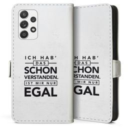 DeinDesign Galaxy A52 5G Handy Klapph&uuml;lle Handyh&uuml;lle aus Kunst Leder wei&szlig; Flip Case Spruch Sayings Statement Sideflip mit Lasche