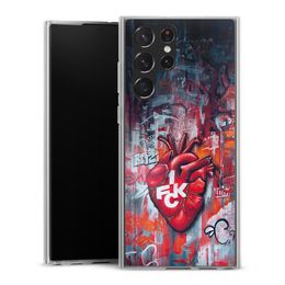 DeinDesign Galaxy S22 Ultra Handy Silikon H&uuml;lle Case transparent Handyh&uuml;lle 1. Fck 1. Fc Kaiserslautern Heart Silikon Case