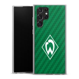 DeinDesign Galaxy S22 Ultra Handy Silikon H&uuml;lle Case transparent Handyh&uuml;lle Carbon Official Licensed Product Sv Werder Bremen Silikon Case