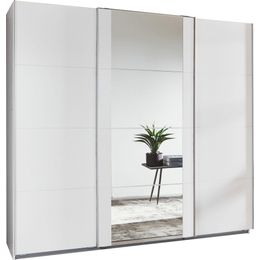 Schwebet&uuml;renschrank wimex "Bern Schiebet&uuml;renschrank", wei&szlig; (wei&szlig;, griffe: alu), B:225cm H:210cm T:64cm, Holzwerkstoff, Schr&auml;nke, Schwebet&uuml;renschrank, Schrank mit zus&auml;tzlicher Innenausstattung, Garderobe