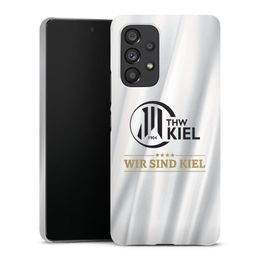 DeinDesign Galaxy A53 5G Handy Premium Case Smartphone Handyh&uuml;lle Schutzh&uuml;lle gl&auml;nzend Handball Official Licensed Product Thw Kiel Premium Case
