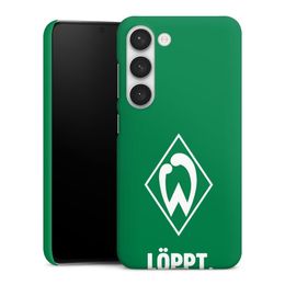 DeinDesign Galaxy S23 Handy Premium Case Smartphone Handyh&uuml;lle Schutzh&uuml;lle matt Sv Werder Bremen Statement Official Licensed Product Premium Case