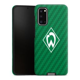 DeinDesign Galaxy S20 Handy Panzer Handyh&uuml;lle robuste Outdoor H&uuml;lle Schutzh&uuml;lle matt Carbon Sv Werder Bremen Official Licensed Product Tough Case