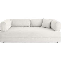 Schlafsofa HOMSY BY ANA JOHNSON "Folda Dauerschl&auml;fer, B: 206 cm, Liegefl. 181x198 cm", cream, B:206cm H:72cm T:94cm, Sofas, Schlafsofa, mit Bett-/Schlaffunktion, inkl. 1x Zierkissen, Tonnentaschenfederkern