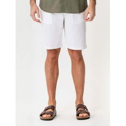 Shorts TEESHOPPEN "TEESHOPPEN Shorts Linen Blend", Herren, Gr. L, Normalgr&ouml;&szlig;en, wei&szlig;, Obermaterial: 70% Baumwolle, 30% Leinen, Hosen Shorts