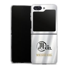DeinDesign Galaxy Z Flip 5 Handy Hard Case Schutzh&uuml;lle transparent Smartphone Handy H&uuml;lle Handball Official Licensed Product Thw Kiel Hard Case