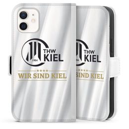 DeinDesign iPhone 12 mini Handy Klapph&uuml;lle Handyh&uuml;lle aus Kunst Leder wei&szlig; Flip Case Official Licensed Product Thw Kiel Handball Sideflip mit Lasche