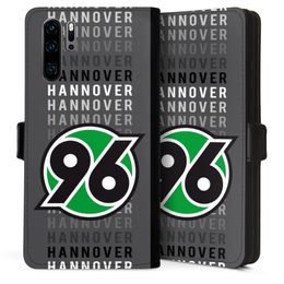DeinDesign Huawei P30 Pro Handy Klapph&uuml;lle Handyh&uuml;lle aus Kunst Leder schwarz Flip Case H96 Hannover 96 Official Licensed Product Sideflip mit langer Lasche
