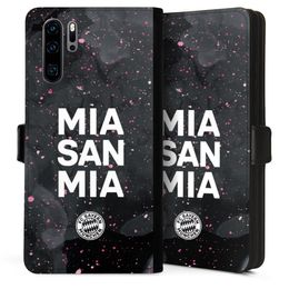 DeinDesign Huawei P30 Pro Handy Klapph&uuml;lle Handyh&uuml;lle aus Kunst Leder schwarz Flip Case Mia San Mia Girl Style Fc Bayern M&uuml;nchen Sideflip mit langer Lasche