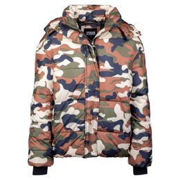 Winterjacke Urban Classics "Urban Classics Damen Ladies Boyfriend Camo Puffer Jacket", Damen, Gr. XL, rustycamo, 100% Polyester, mehrfarbig, normal, ohne Ausschnitt, Jacken Winterjacke
