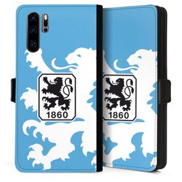 DeinDesign Huawei P30 Pro Handy Klapph&uuml;lle Handyh&uuml;lle aus Kunst Leder schwarz Flip Case Coat Of Arms Tsv 1860 M&uuml;nchen Official Licensed Product Sideflip mit 