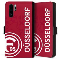 DeinDesign Huawei P30 Pro Handy Klapph&uuml;lle Handyh&uuml;lle aus Kunst Leder schwarz Flip Case Lettering F95 Fortuna D&uuml;sseldorf Sideflip mit langer Lasche