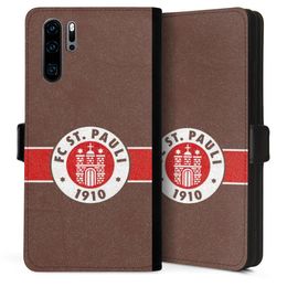 DeinDesign Huawei P30 Pro Handy Klapph&uuml;lle Handyh&uuml;lle aus Kunst Leder schwarz Flip Case Fc St. Pauli Logo Official Licensed Product Sideflip mit langer Lasche
