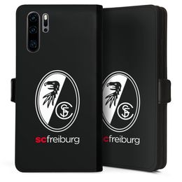 DeinDesign Huawei P30 Pro Handy Klapph&uuml;lle Handyh&uuml;lle aus Kunst Leder schwarz Flip Case Sc Freiburg Official Licensed Product Coat Of Arms Sideflip mit langer 