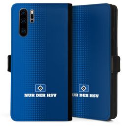 DeinDesign Huawei P30 Pro Handy Klapph&uuml;lle Handyh&uuml;lle aus Kunst Leder schwarz Flip Case Hsv Logo Official Licensed Product Sideflip mit langer Lasche