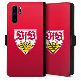 DeinDesign Huawei P30 Pro Handy Klapph&uuml;lle Handyh&uuml;lle aus Kunst Leder schwarz Flip Case Logo Official Licensed Product Vfb Stuttgart Sideflip mit langer Lasche