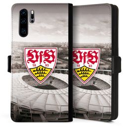 DeinDesign Huawei P30 Pro Handy Klapph&uuml;lle Handyh&uuml;lle aus Kunst Leder schwarz Flip Case Official Licensed Product Vfb Stuttgart Stadium Sideflip mit langer 