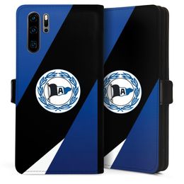 DeinDesign Huawei P30 Pro Handy Klapph&uuml;lle Handyh&uuml;lle aus Kunst Leder schwarz Flip Case Official Licensed Product Dsc Arminia Bielefeld Sideflip mit langer 