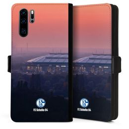 DeinDesign Huawei P30 Pro Handy Klapph&uuml;lle Handyh&uuml;lle aus Kunst Leder schwarz Flip Case Fc Schalke 04 Official Licensed Product Stadium Sideflip mit langer 