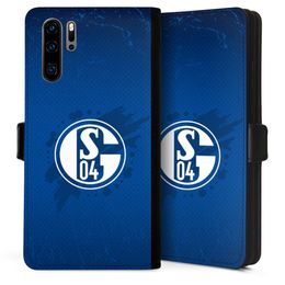 DeinDesign Huawei P30 Pro Handy Klapph&uuml;lle Handyh&uuml;lle aus Kunst Leder schwarz Flip Case Official Licensed Product Fc Schalke 04 Schalke 04 Sideflip mit langer 