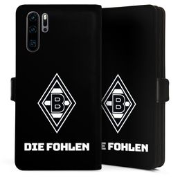DeinDesign Huawei P30 Pro Handy Klapph&uuml;lle Handyh&uuml;lle aus Kunst Leder schwarz Flip Case Die Fohlen Gladbach Borussia M&ouml;nchengladbach Sideflip mit langer Lasche