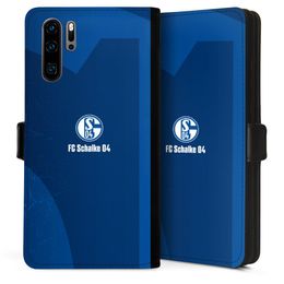 DeinDesign Huawei P30 Pro Handy Klapph&uuml;lle Handyh&uuml;lle aus Kunst Leder schwarz Flip Case Official Licensed Product Bundesliga Fc Schalke 04 Sideflip mit langer 