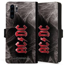 DeinDesign Huawei P30 Pro Handy Klapph&uuml;lle Handyh&uuml;lle aus Kunst Leder schwarz Flip Case Merchandise Acdc Logo Sideflip mit langer Lasche