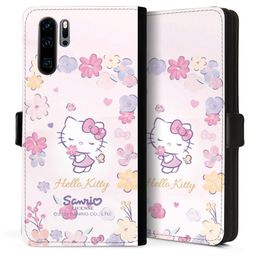 DeinDesign Huawei P30 Pro Handy Klapph&uuml;lle Handyh&uuml;lle aus Kunst Leder schwarz Flip Case Water Colour Hello Kitty Merchandise Sideflip mit langer Lasche