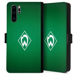 DeinDesign Huawei P30 Pro Handy Klapph&uuml;lle Handyh&uuml;lle aus Kunst Leder schwarz Flip Case Merchandise Sv Werder Bremen Logo Sideflip mit langer Lasche
