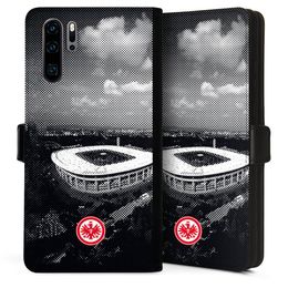 DeinDesign Huawei P30 Pro Handy Klapph&uuml;lle Handyh&uuml;lle aus Kunst Leder schwarz Flip Case Eintracht Frankfurt Sge Stadium Sideflip mit langer Lasche