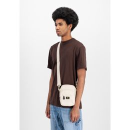 Umh&auml;ngetasche Alpha Industries "Label Messenger Bag S", wei&szlig; (vintage wei&szlig;), Obermaterial: 100% Polyester. Futter: 100% Nylon, Taschen Umh&auml;ngetasche