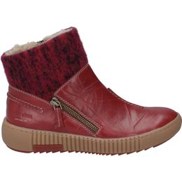 Stiefelette Josef Seibel "Maren 22, hibiscus-kombi", Damen, Gr. 36, rot (hibiscus, kombi), Obermaterial: 80% Rindsleder Leather cow. 20% Textilmaterial TEXMAT., Schuhe Stiefelette